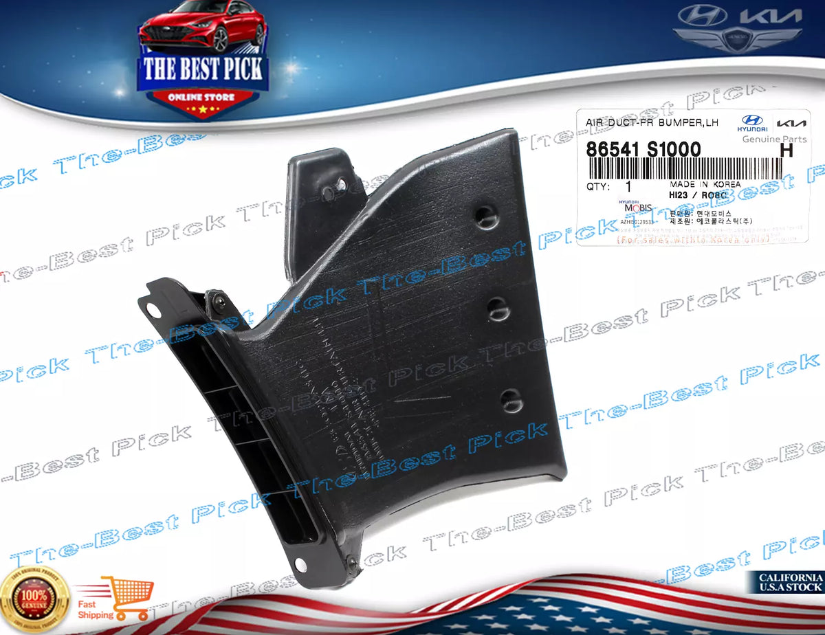 ⭐GENUINE⭐ Front Bumper Duct Air Curtain LEFT 19-20 Hyundai Santa Fe 86 ...