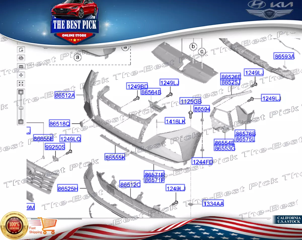 ⭐GENUINE⭐Front Bumper Left Headlight Molding 865C1N9CA0 Hyundai Tucson ...