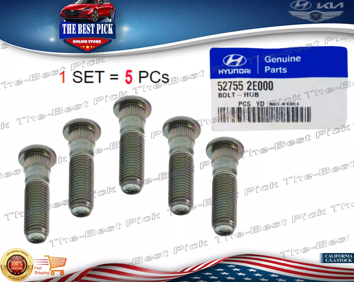 ⭐GENUINE⭐ 5 PCS Wheel Stud Hub Bolt Hyundai/Kia 527552E000 *See compat ...