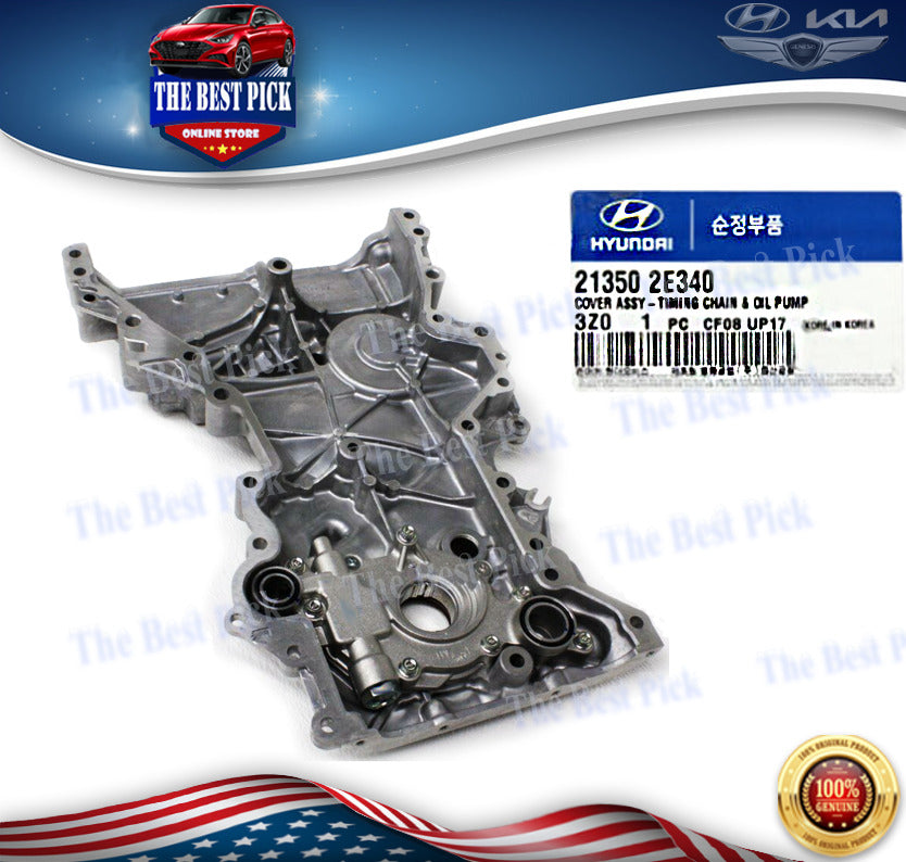 ⭐GENUINE⭐ Timing Chain Cover W/ Oil Pump 2014-2018 Hyundai Elantra 213 ...